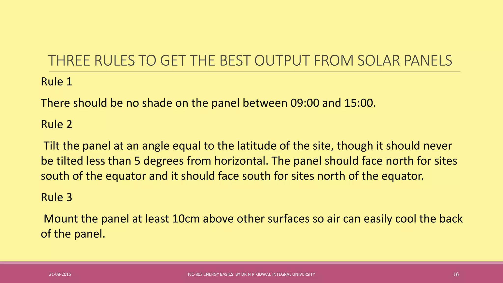 Solar PV Cells, Module and Array | PPTX