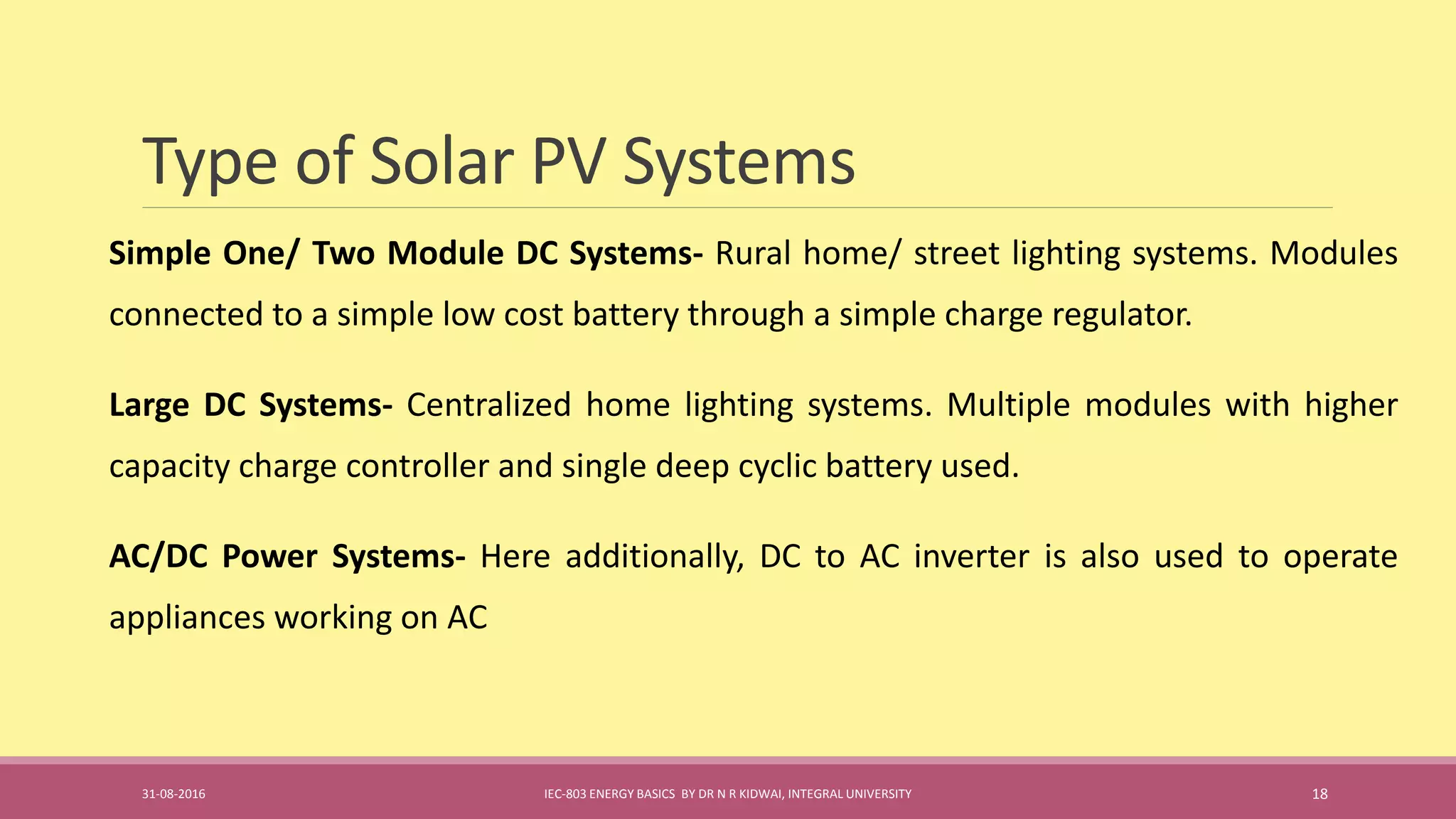 Solar PV Cells, Module and Array | PPTX