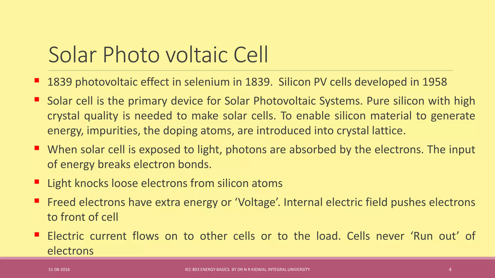 Solar PV Cells, Module and Array | PPTX