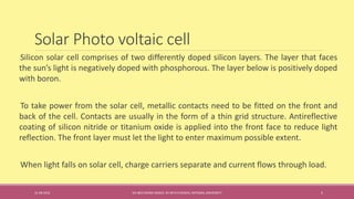 Solar PV Cells, Module and Array | PPTX