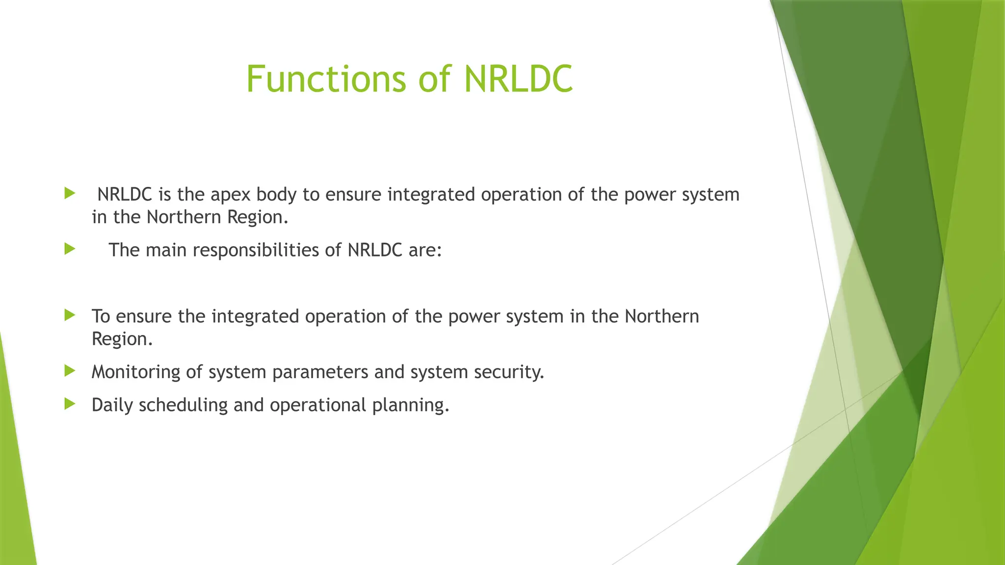 Northern regional load dispatch center ppt | PPTX