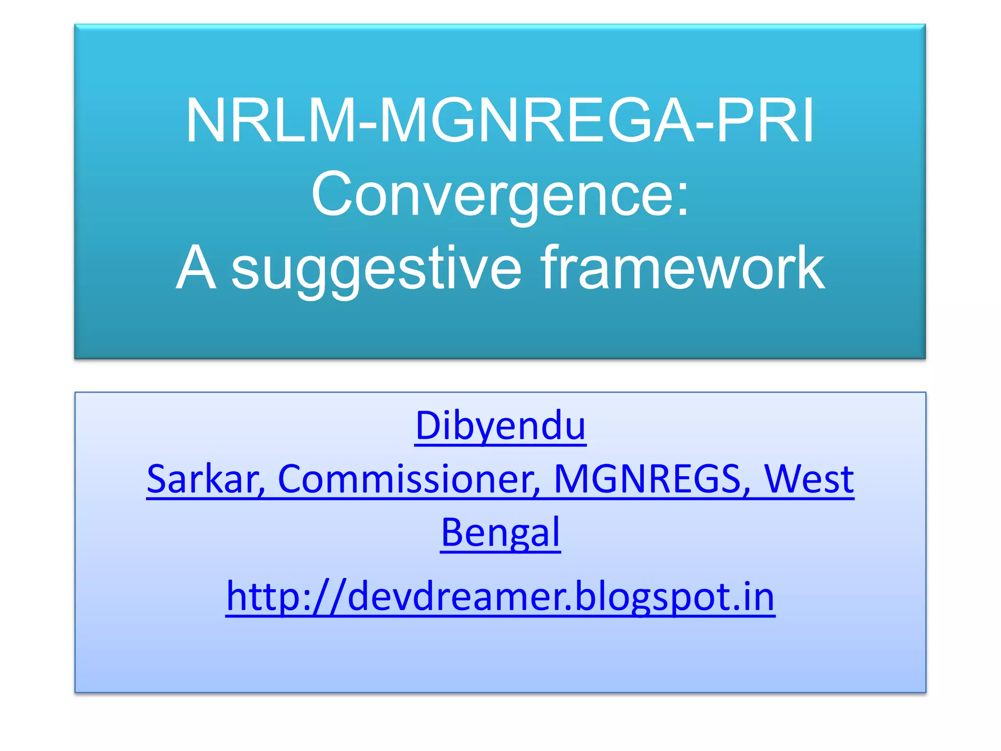 NRLM-MGNREGA-PRI Convergence | PPTX