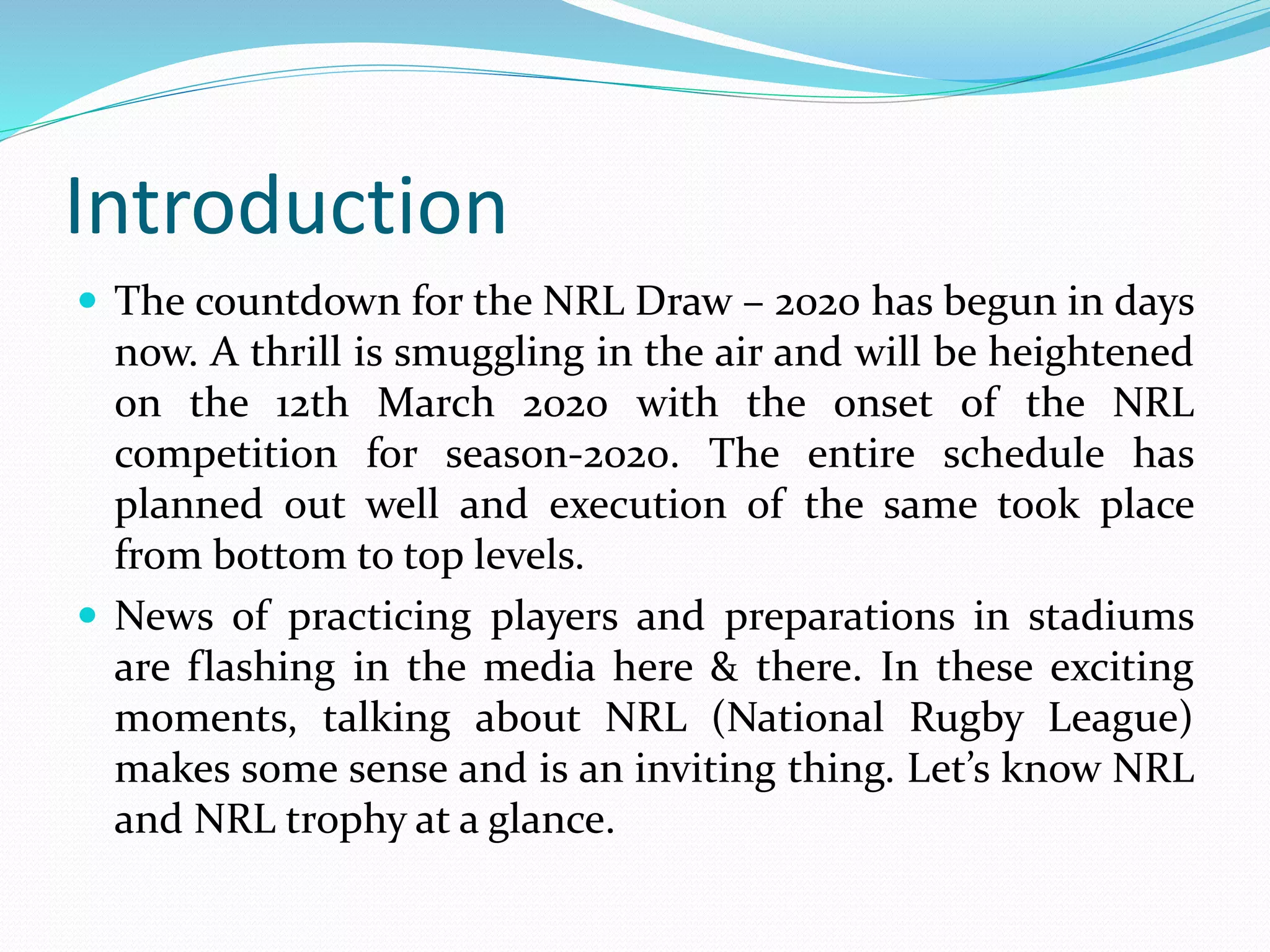 Nrl trophy a detailed guide | PPTX