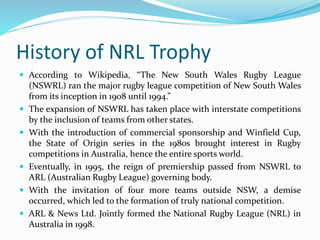Nrl trophy a detailed guide | PPTX