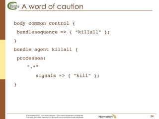 Cfengine presentation at the RMLL | PPT
