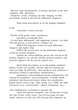 NRNPPRAC 6635 Comprehensive Psychiatric Evaluation ExemplarIN | DOCX