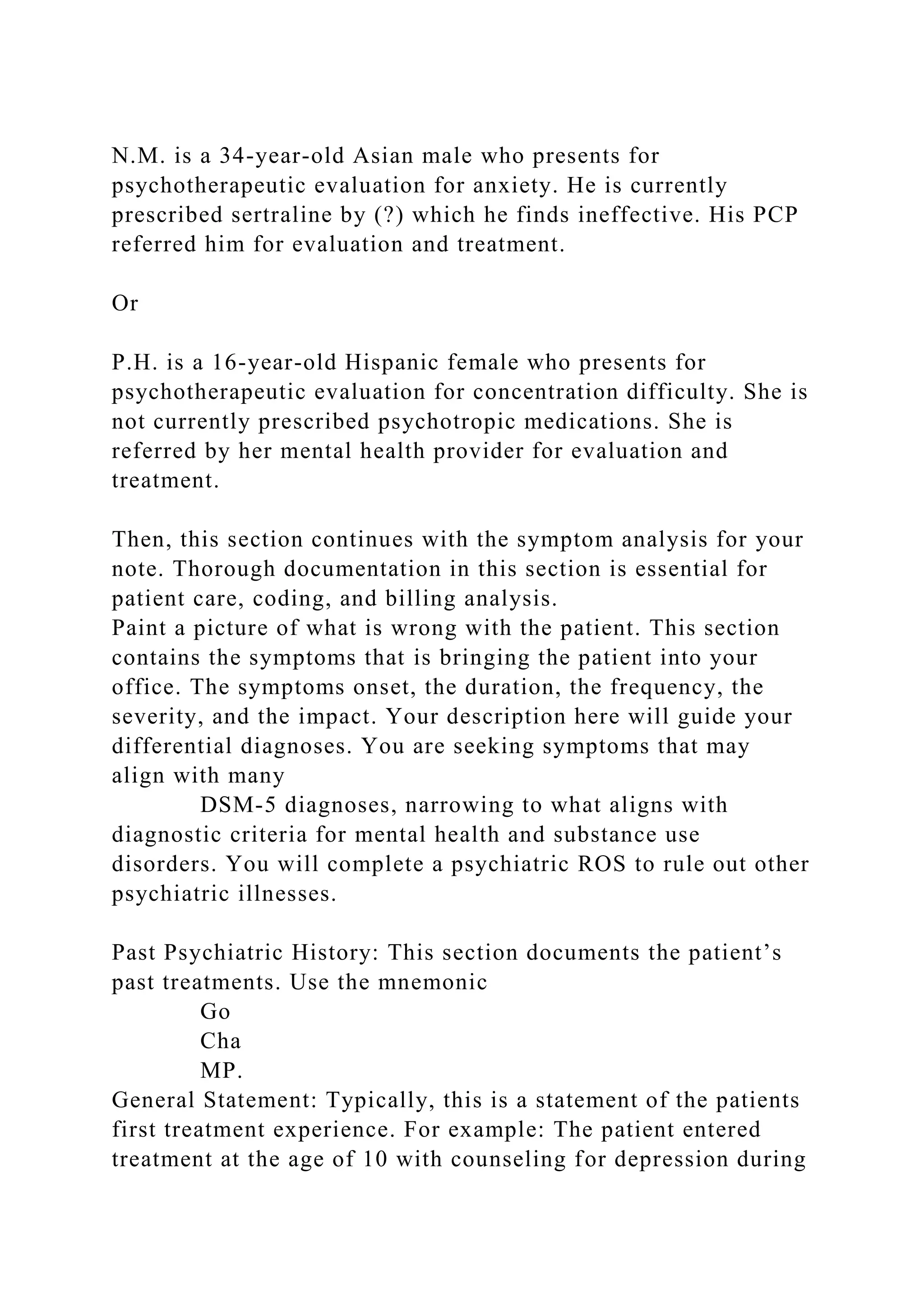 NRNPPRAC 6645 Comprehensive Psychiatric Evaluation Note Tem.docx