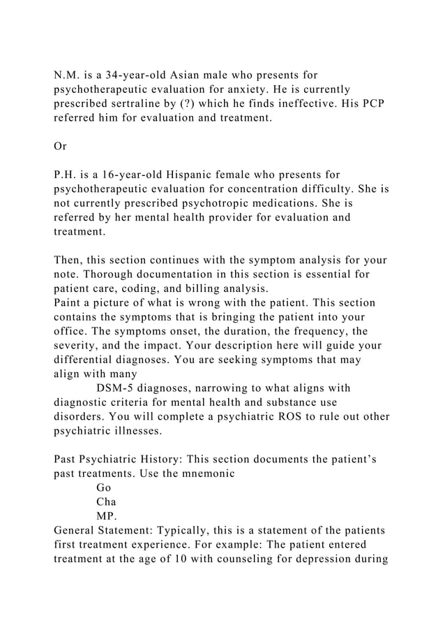 NRNPPRAC 6645 Comprehensive Psychiatric Evaluation Note Tem.docx ...
