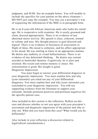 NRNPPRAC 6665 & 6675 Focused SOAP Psychiatric Evaluation Exemplar.docx