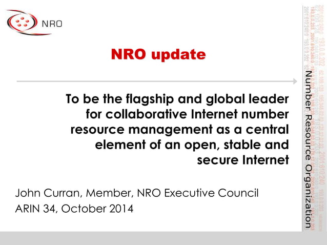 ARIN 34 NRO Activities Report | PPT