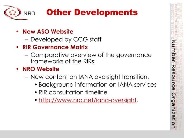 ARIN 34 NRO Activities Report | PPT