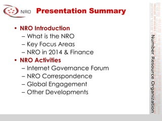 ARIN 34 NRO Activities Report | PPT