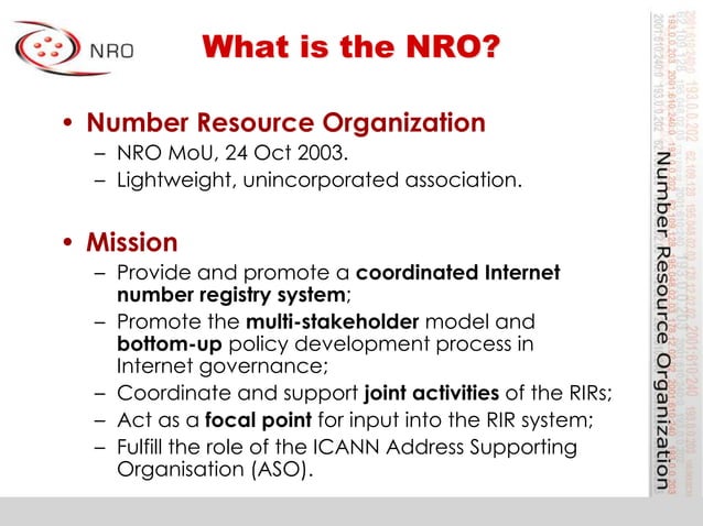ARIN 34 NRO Activities Report | PPT | Free Download