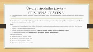 Národní jazyk-útvary | PPT