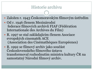 Národní filmový archiv | PPTX