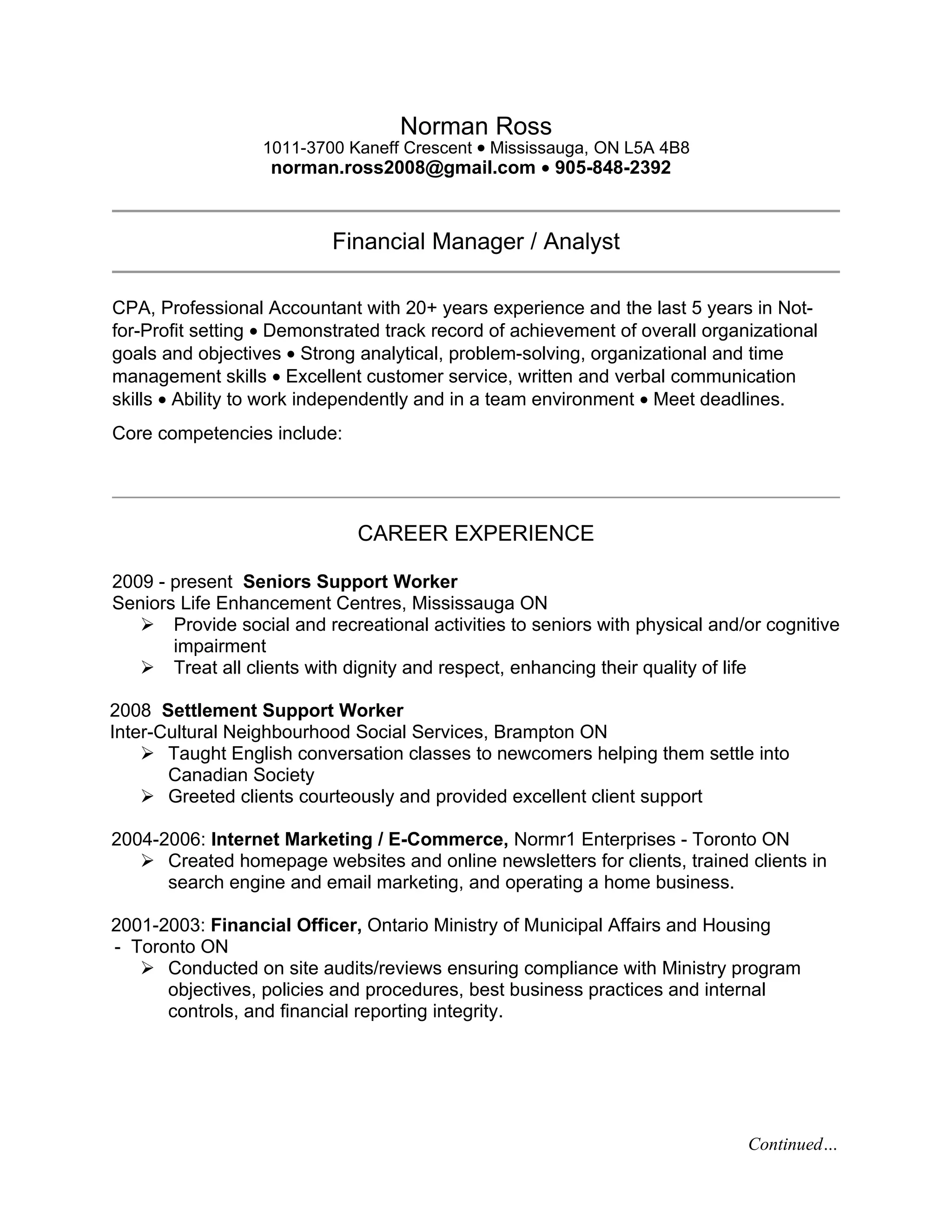 N Ross Resume Fn | DOC