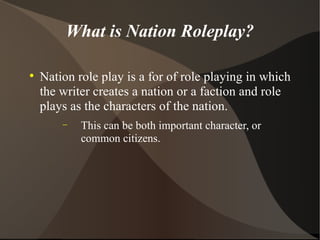 Nation Role Play | PPT