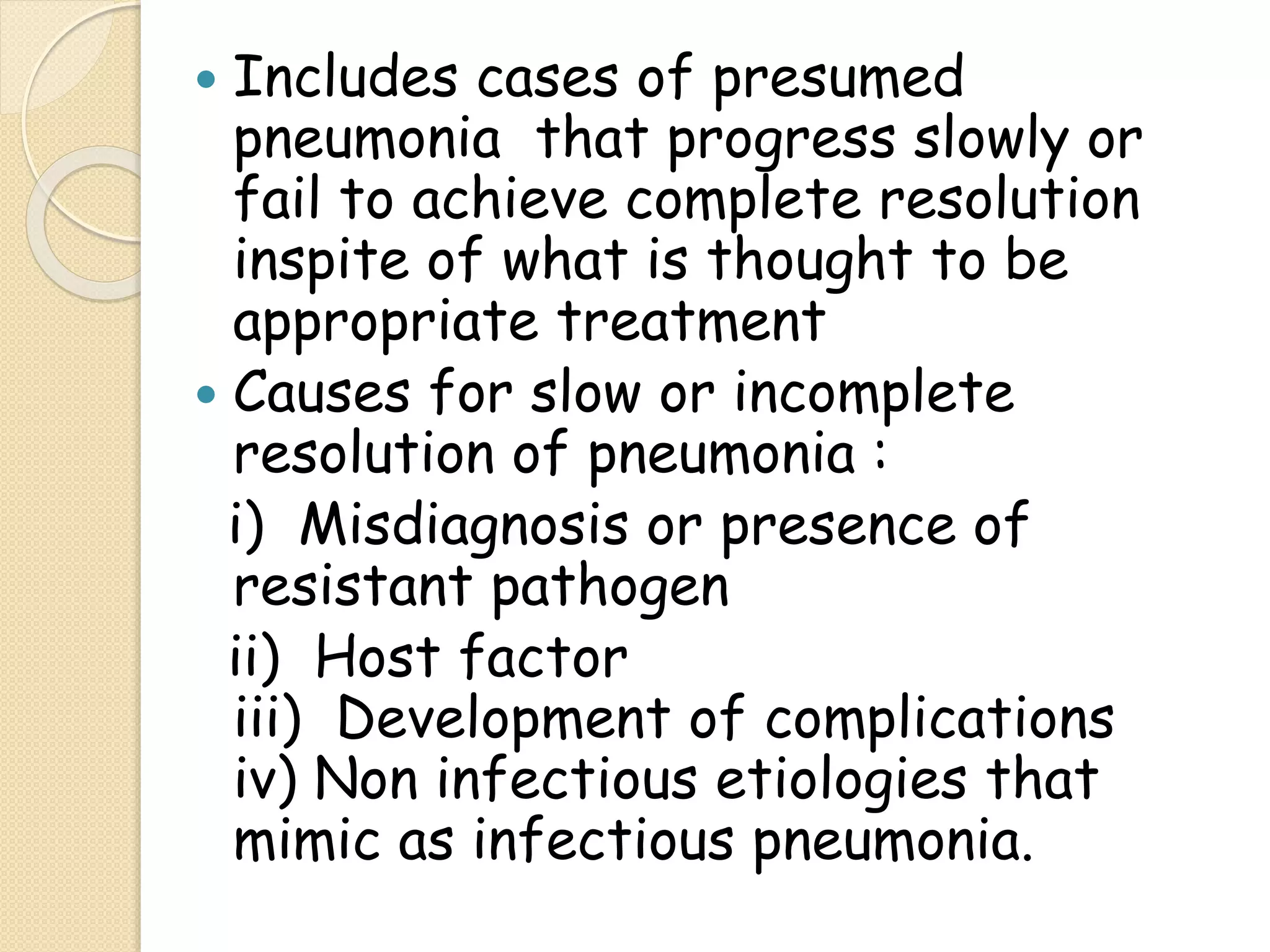 Non resolving pneumonia | PPTX
