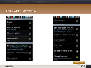 FM TwoO & CRC FM-RDS Android Library | ODP | Operating Systems | Computer Software and Applications