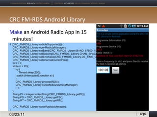 FM TwoO & CRC FM-RDS Android Library | ODP | Operating Systems | Computer Software and Applications