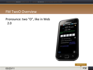 FM TwoO & CRC FM-RDS Android Library | PPT