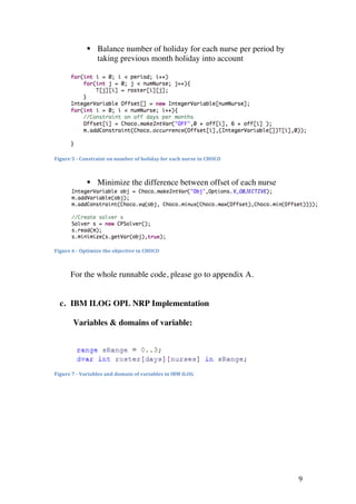 Nurse Rostering Problem - A comparison between Constraint Programming on CHOCO and IBM ILOG | PDF