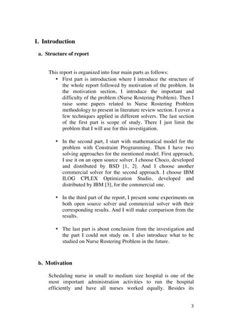 Nurse Rostering Problem - A comparison between Constraint Programming on CHOCO and IBM ILOG | PDF