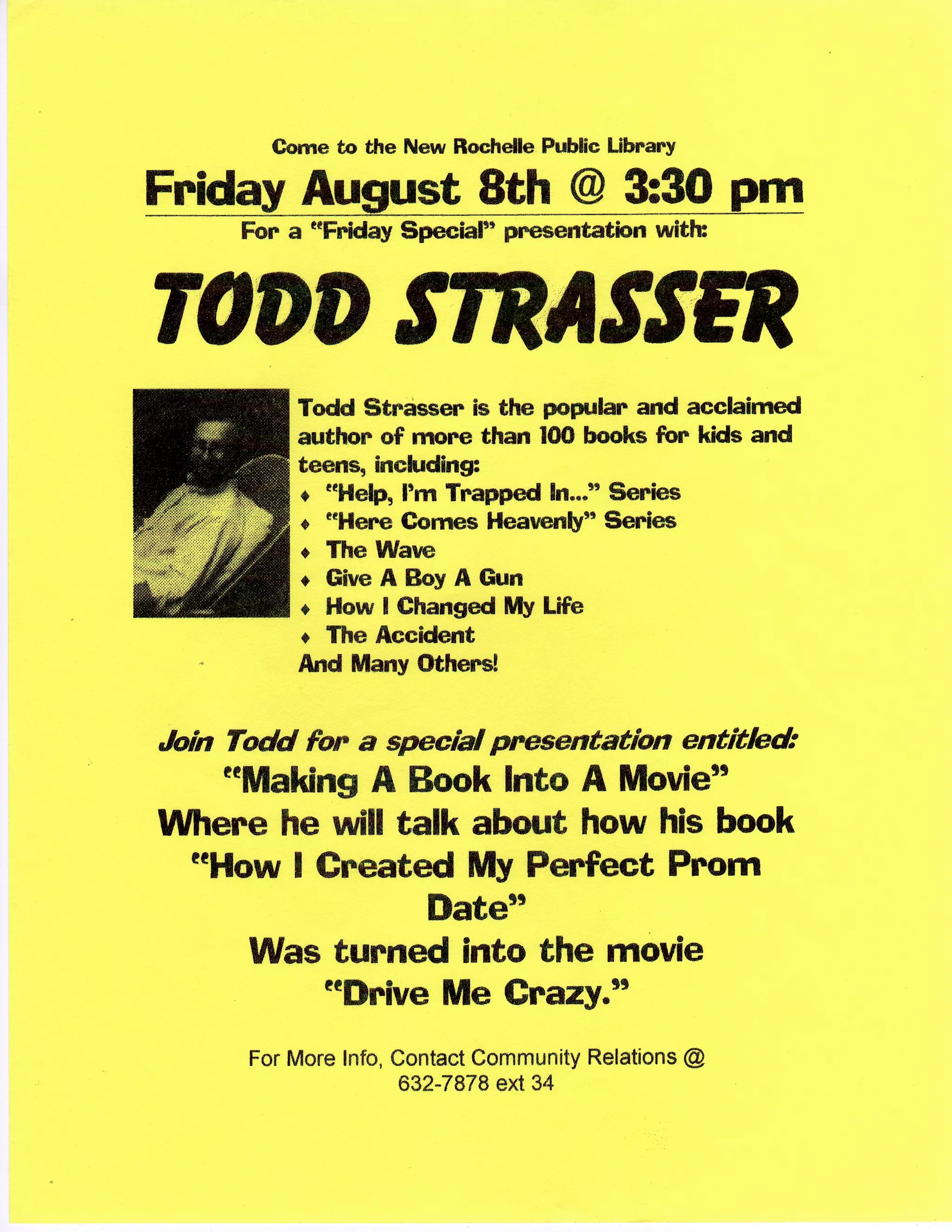 Todd Strasser Visit 2003 | PDF