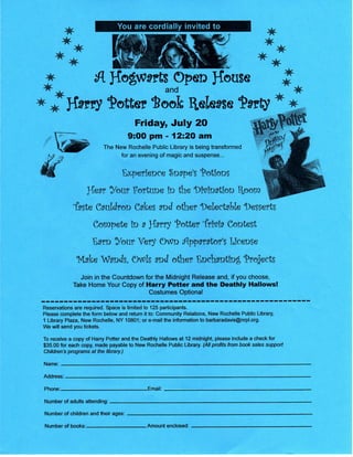 Harry Potter Midnight Madness Flyer | PDF