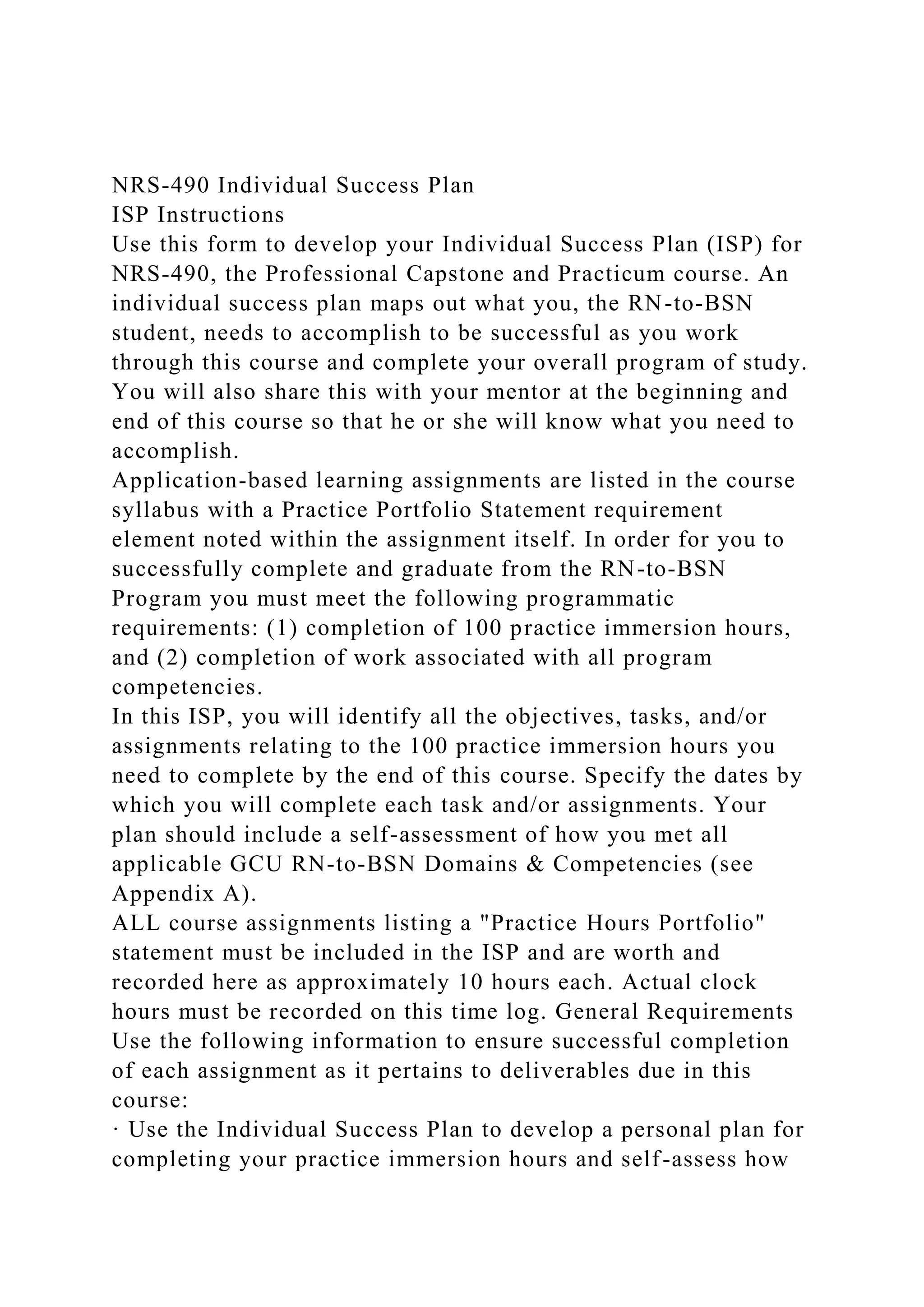 NRS-490 Individual Success PlanISP InstructionsUse this form t.docx