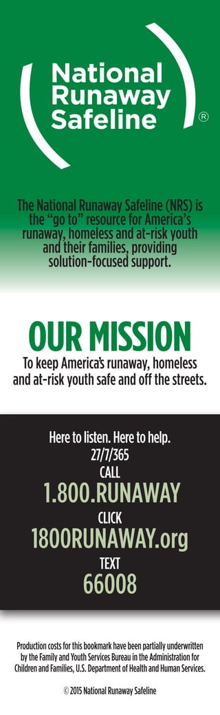 How Runaway Youth Can Deal with Stress Bookmark from National Runaway ...