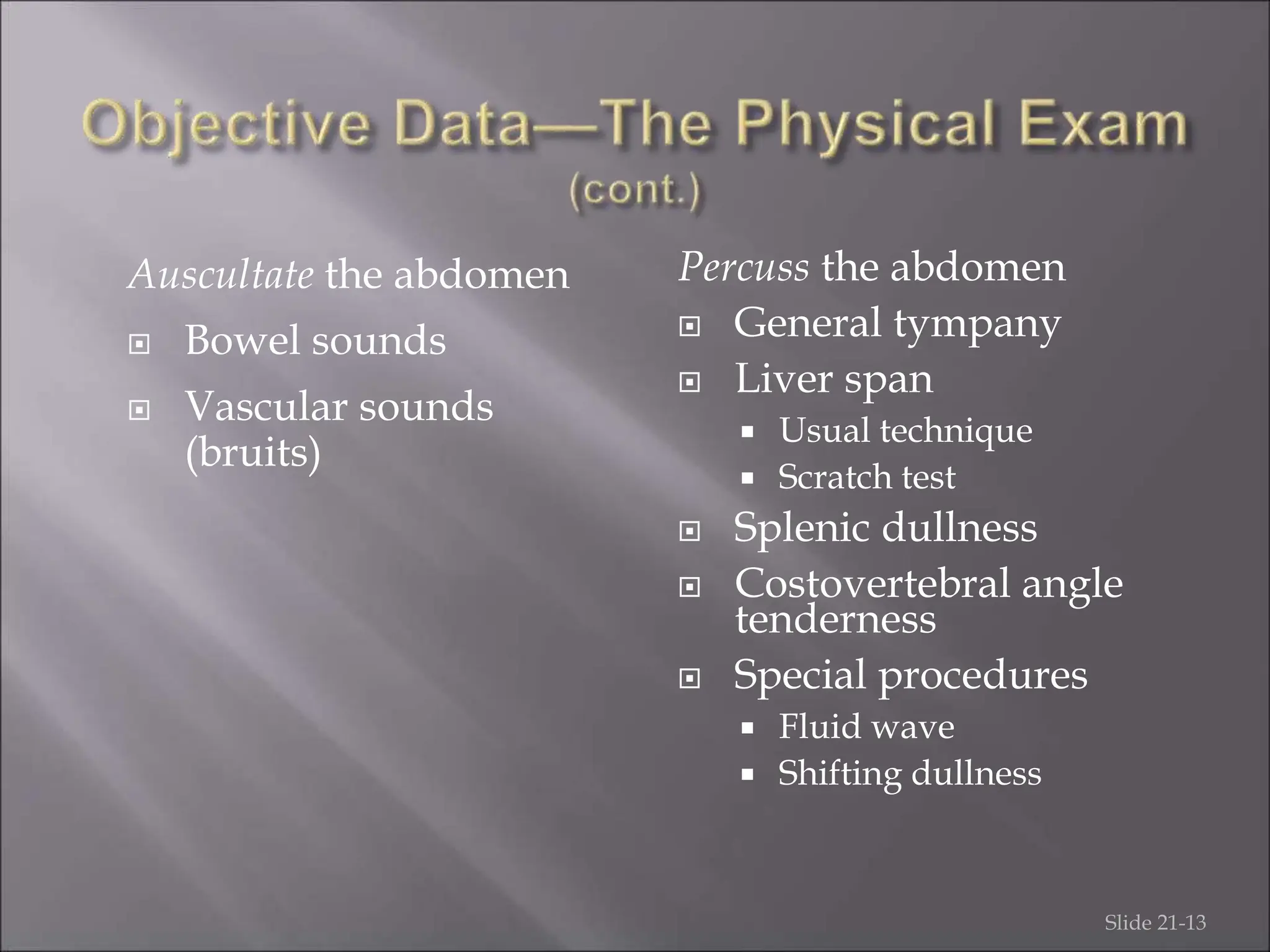 01. ASSESSMENT OF THE ABDOMEN NRS 102. PPT | PPT