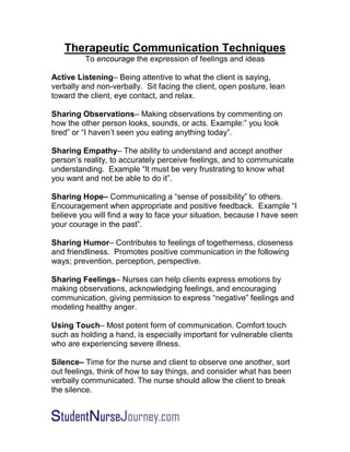 Nrs225 therapeuticcommunications | PDF