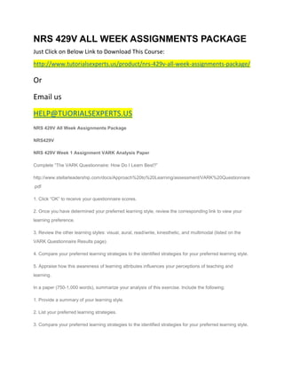 Nrs 429 v all week assignments package | PDF
