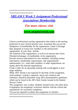 Nrs 430 v Education Organization / snaptutorial.com