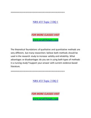 NRS 433 STUDY Inspiring Innovation--nrs433study.com