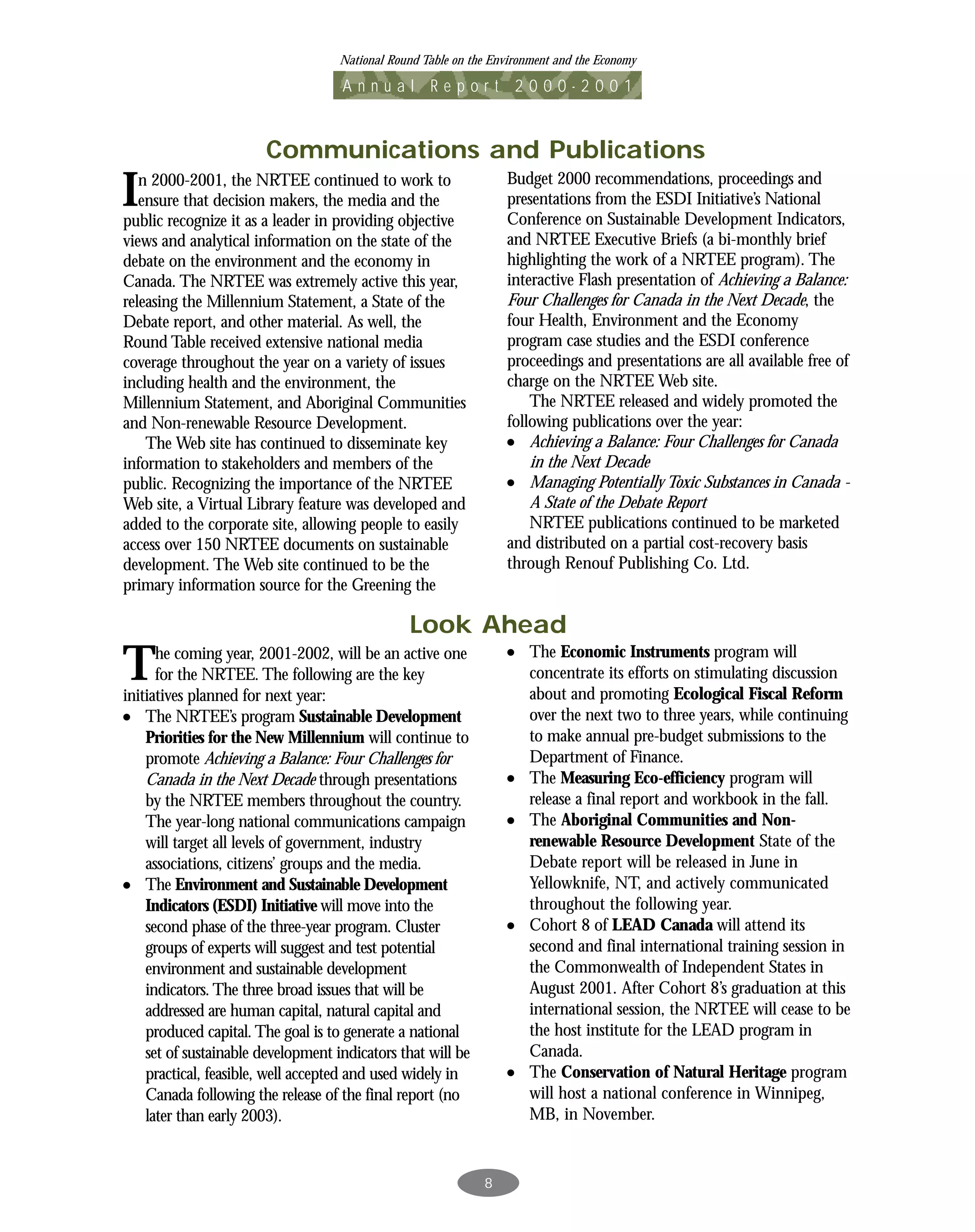 Nrt annual-report-2000-2001-eng | PDF