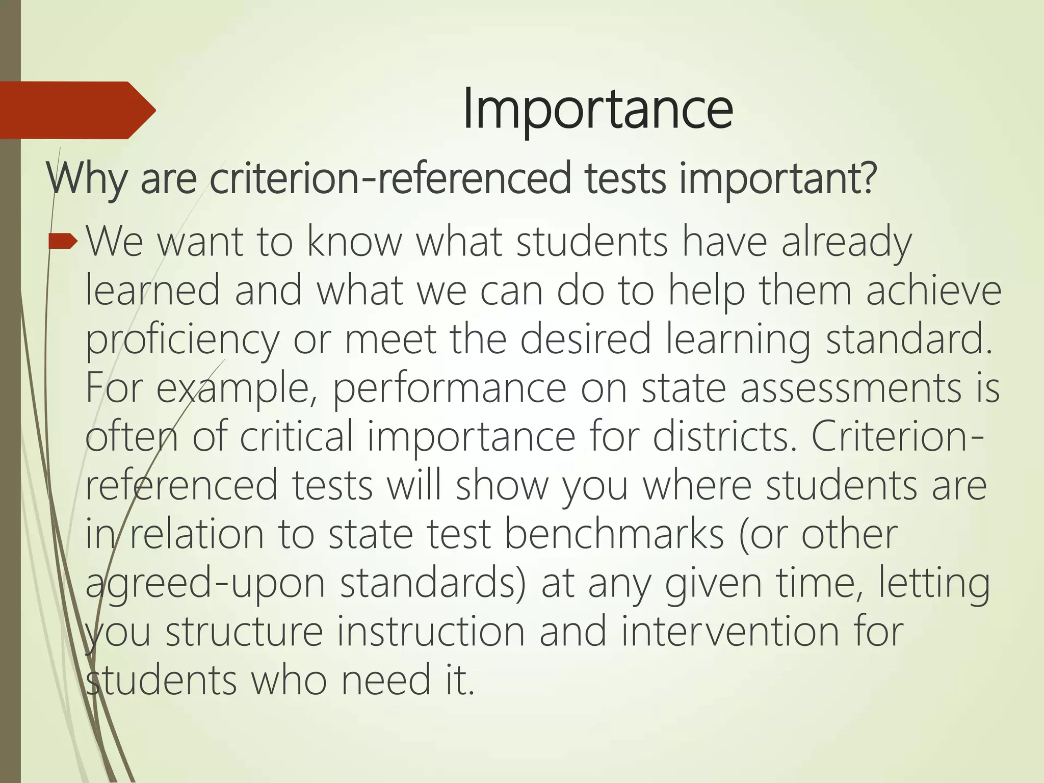 Norm referenced and Criterion Referenced Test | PPT