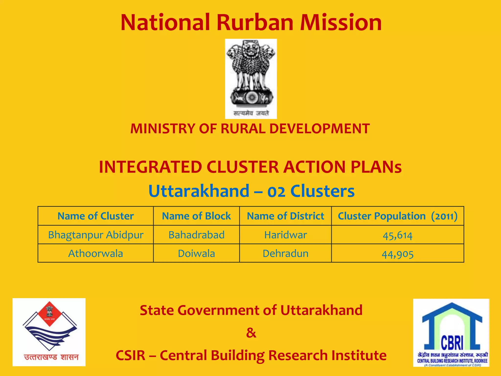 National Rurban Mission and Uttarakhand | PDF | Agriculture | Industries