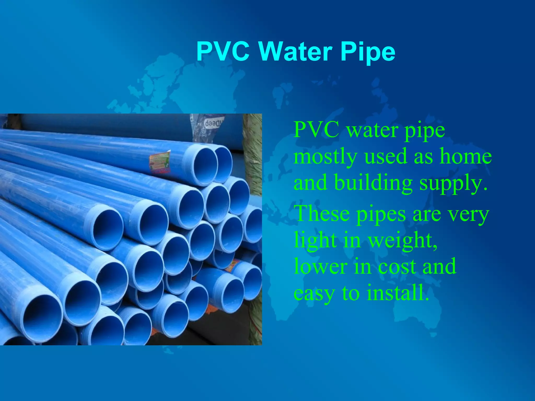 Different Types of Water Pipes And Their Uses | ODP