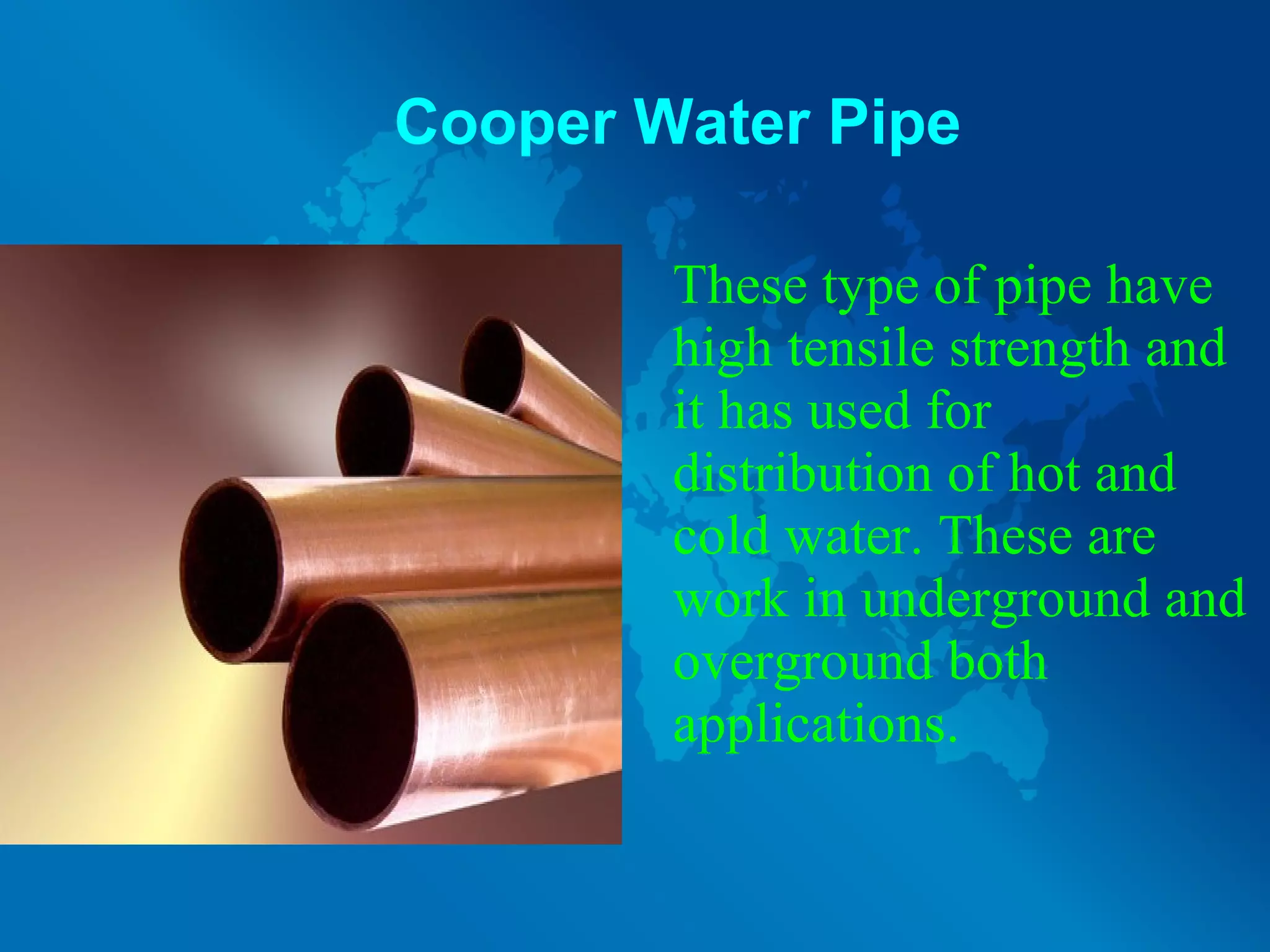 Different Types of Water Pipes And Their Uses | ODP