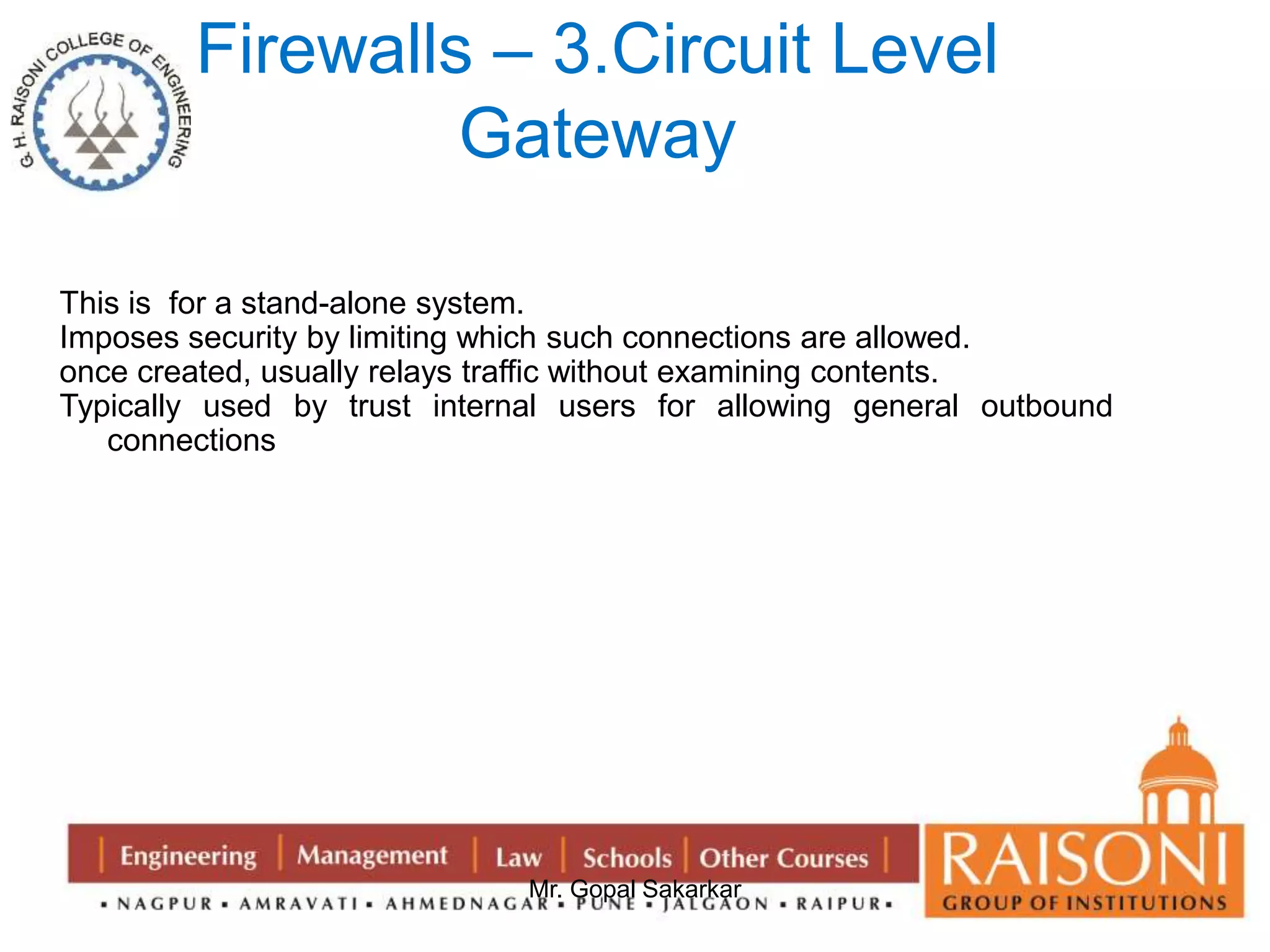 Firewall, Trusted Systems,IP Security ,ESP Encryption and ...