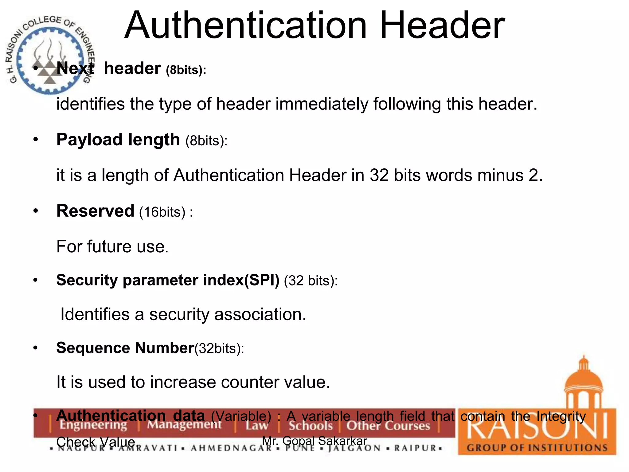 Firewall, Trusted Systems,IP Security ,ESP Encryption and ...