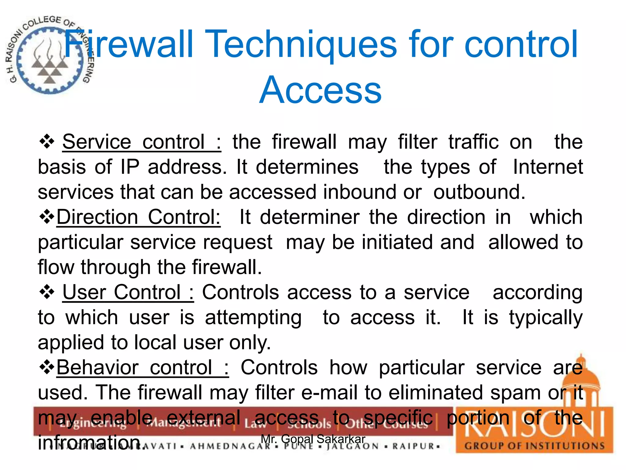 Firewall, Trusted Systems,IP Security ,ESP Encryption and ...