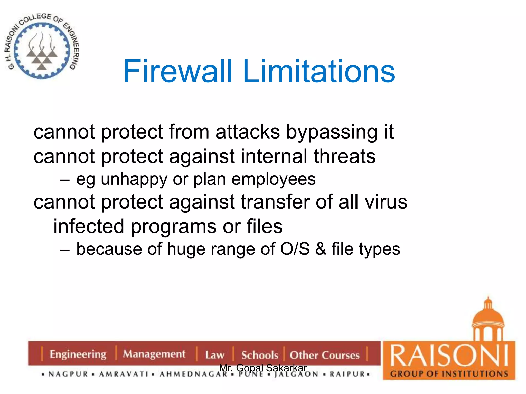 Firewall, Trusted Systems,IP Security ,ESP Encryption and ...