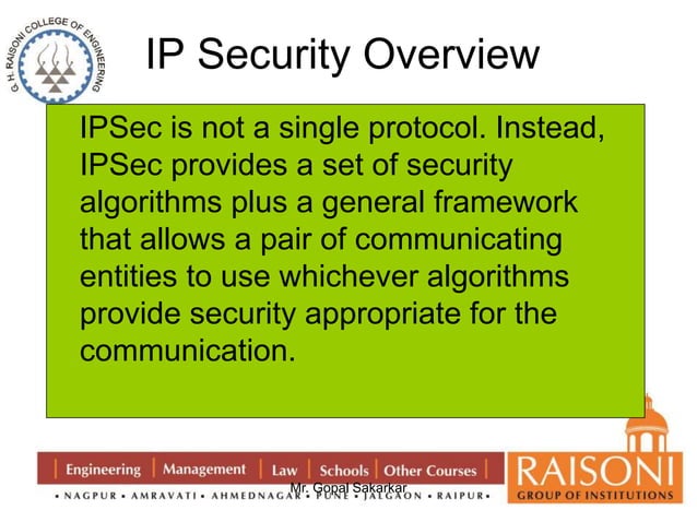 Firewall, Trusted Systems,IP Security ,ESP Encryption and ...