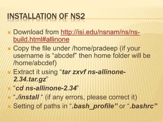 Installation of NS2 and Congestion Control | PPT