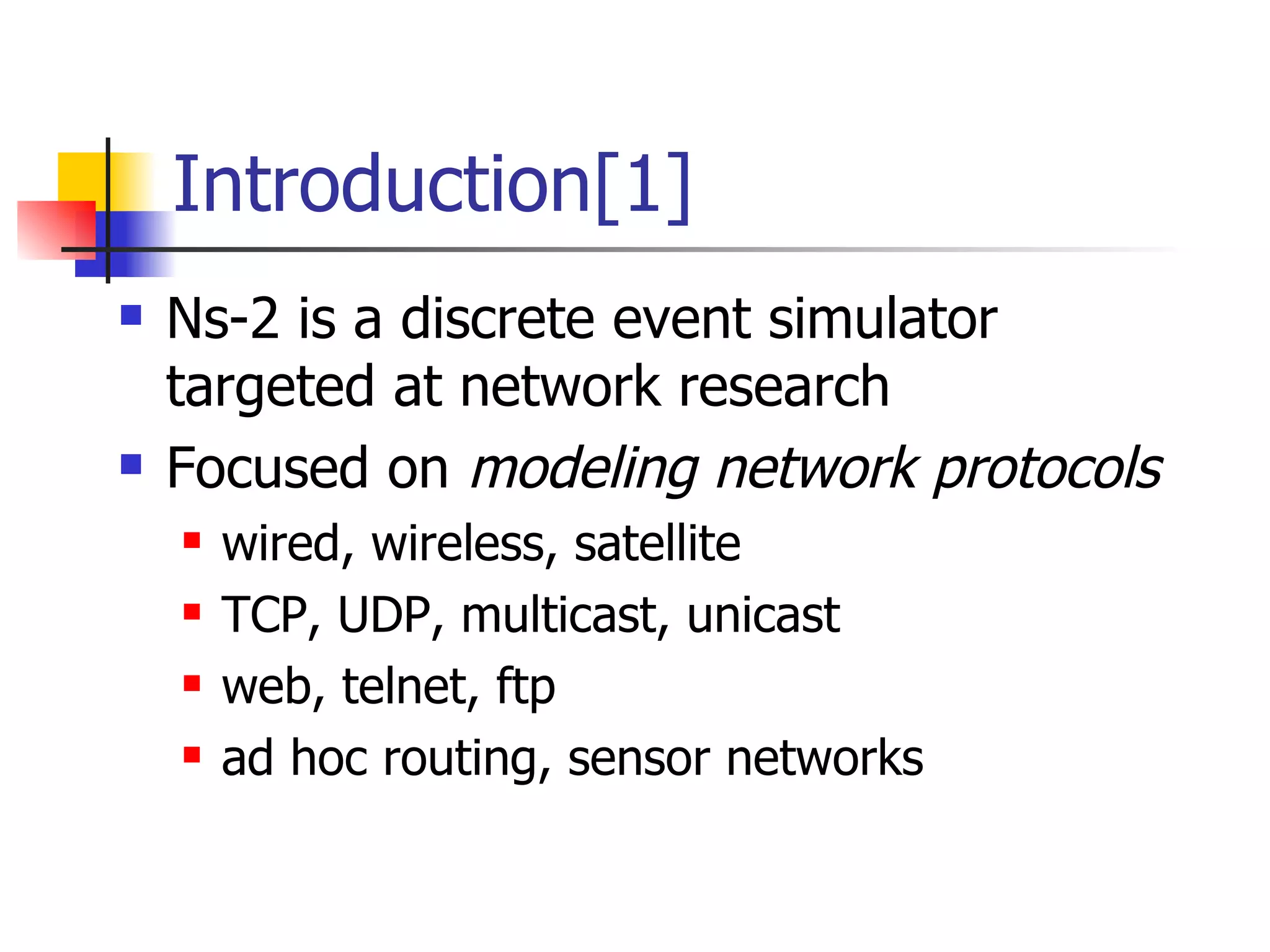 Ns 2 Network Simulator An Introduction | PPT