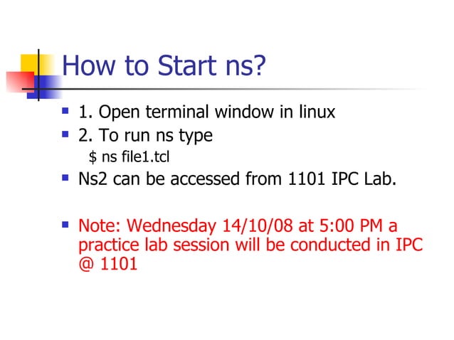 Ns 2 Network Simulator An Introduction | PPT | Computer Networking | Computing