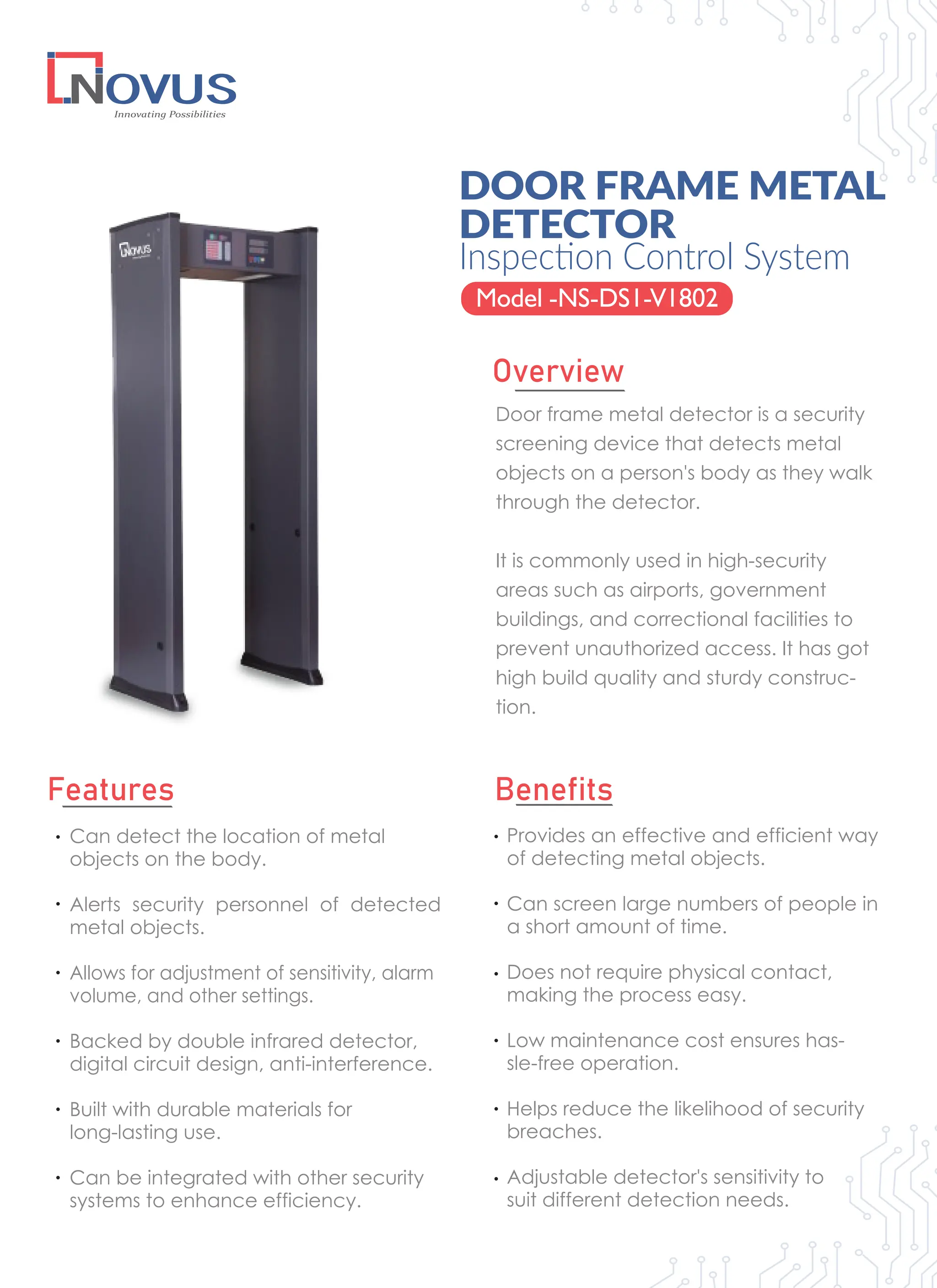 Door frame metal detector novus automation pvt ltd | PDF